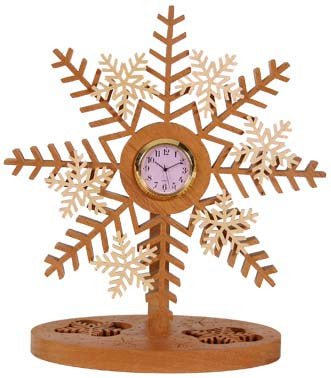 Mini Snowflake Clock Scroll Saw Pattern | Cherry Tree Toys