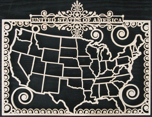 USA Map Scroll saw pattern | Cherry Tree Toys